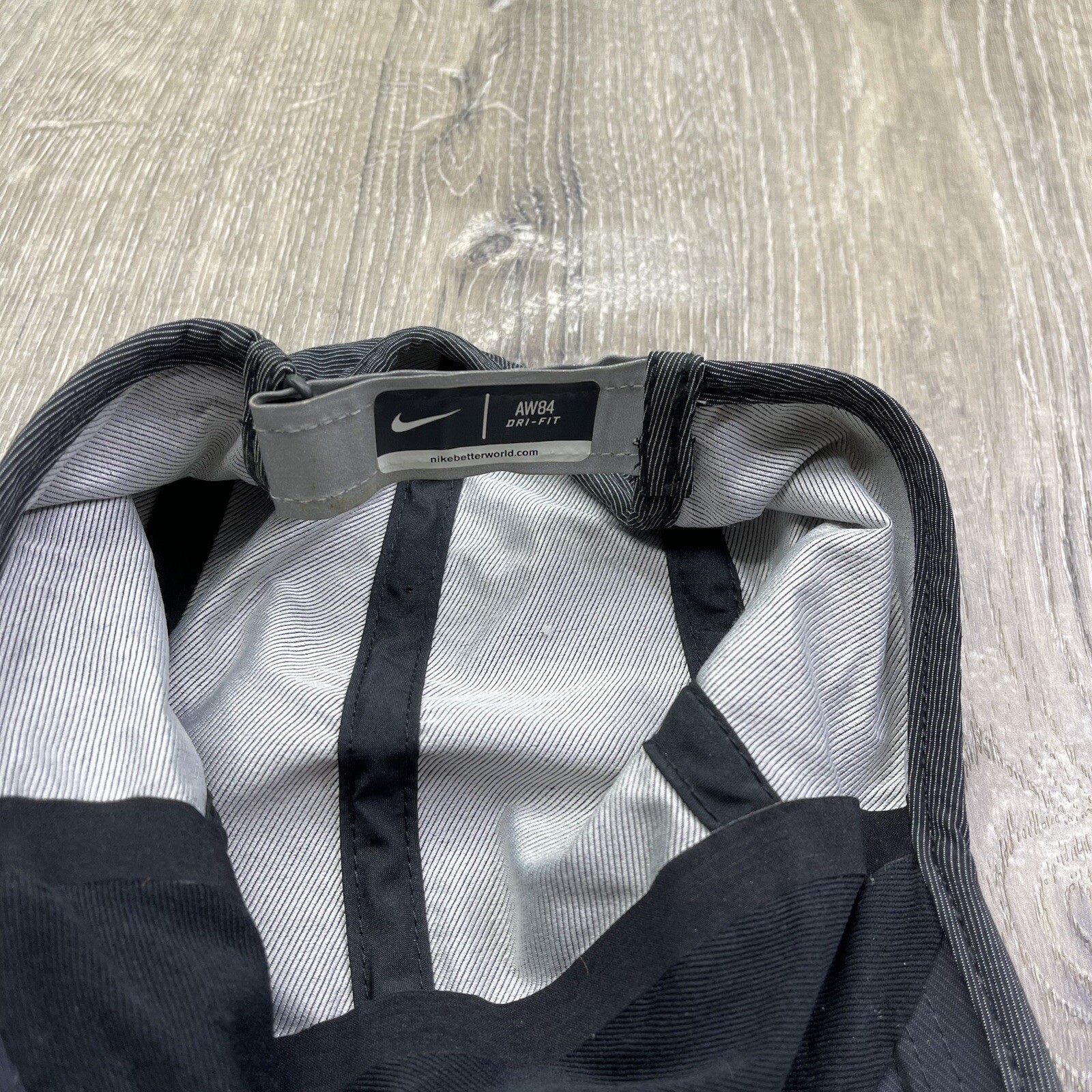 Nike 5 Panel AW84 Gray Dri Fit Swoosh Logo Adjustable… - Gem