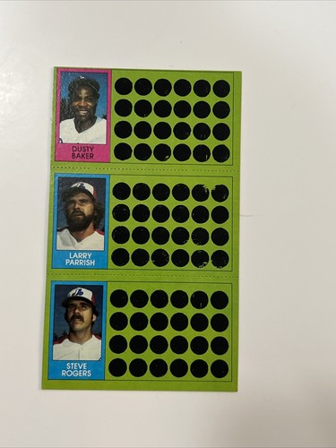 1981 Topps Baseball Scratch-Off - Dusty Baker, Steve Rogers, Larry ...