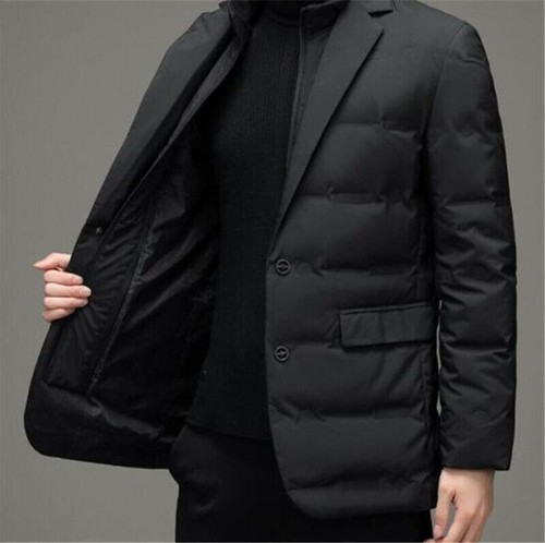 Mens Winter Duck Down Jackets Formal Suit Work Ultra Light Outwear ...