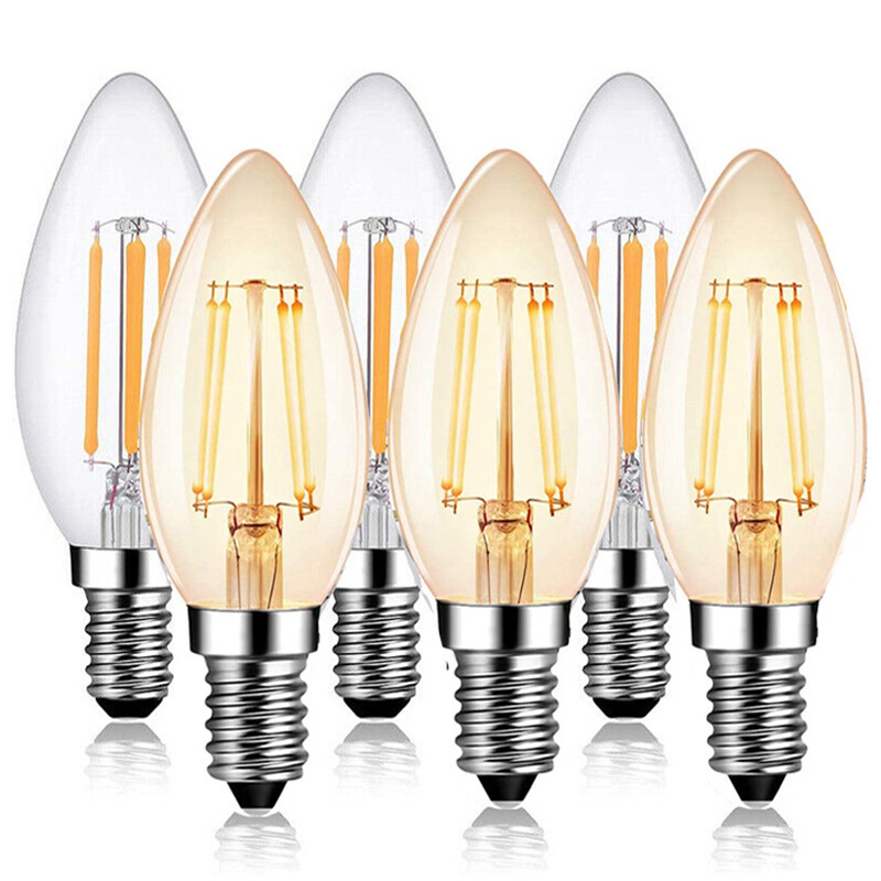 6Pcs LED E14 4W Light Bulbs Warm White Small Screw Dimmable Lamp ...