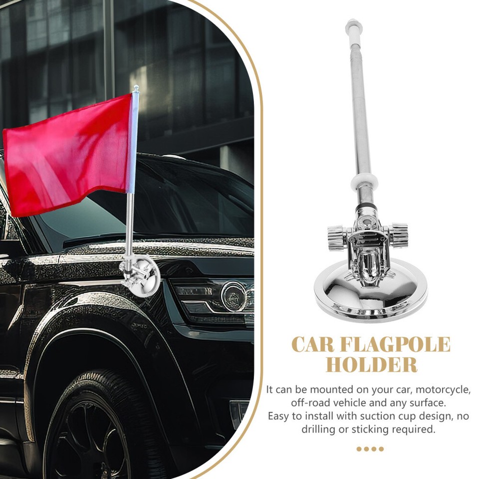 Car Flag Pole Bracket Adjustable Flag Pole Holder Suction Mount ...