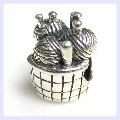 Sterling Silver Knitting Wool Balls In Basket Bead for European Charm ...