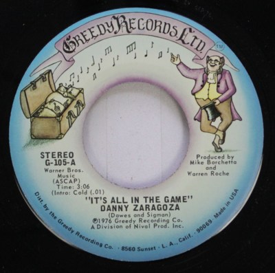 Rare Country Cali 45 Danny Zaragoza - Its All In The Game / My Heart Is ...