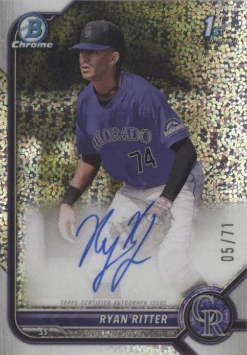 2022 Bowman Draft - Chrome Draft Pick Autographs Ryan Ritter #CDA-RR ...
