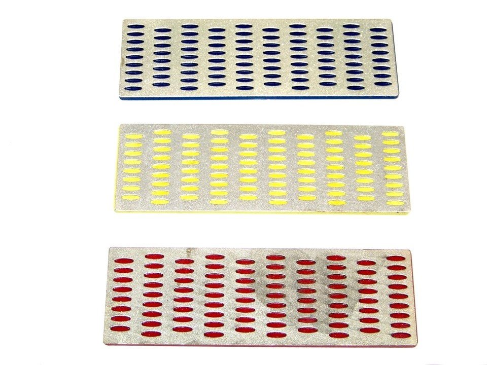 3 Large Diamond Sharpening Stone Hone Whetstone Block Kitchen Knife ...