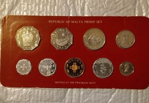 1978 Republic of Malta Proof Set, 9 Gem Coins, Made by the Franklin Mint W/ COA | eBay