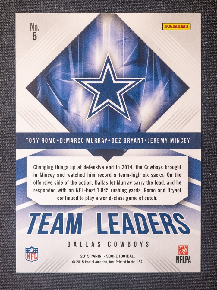 2015 Score Team Leaders Jeremy Mincey DeMarco Murray Dez Bryant Tony ...