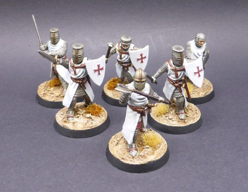6 x Painted Medieval Foot Knights Crusades Barons War Wargames Atlantic ...