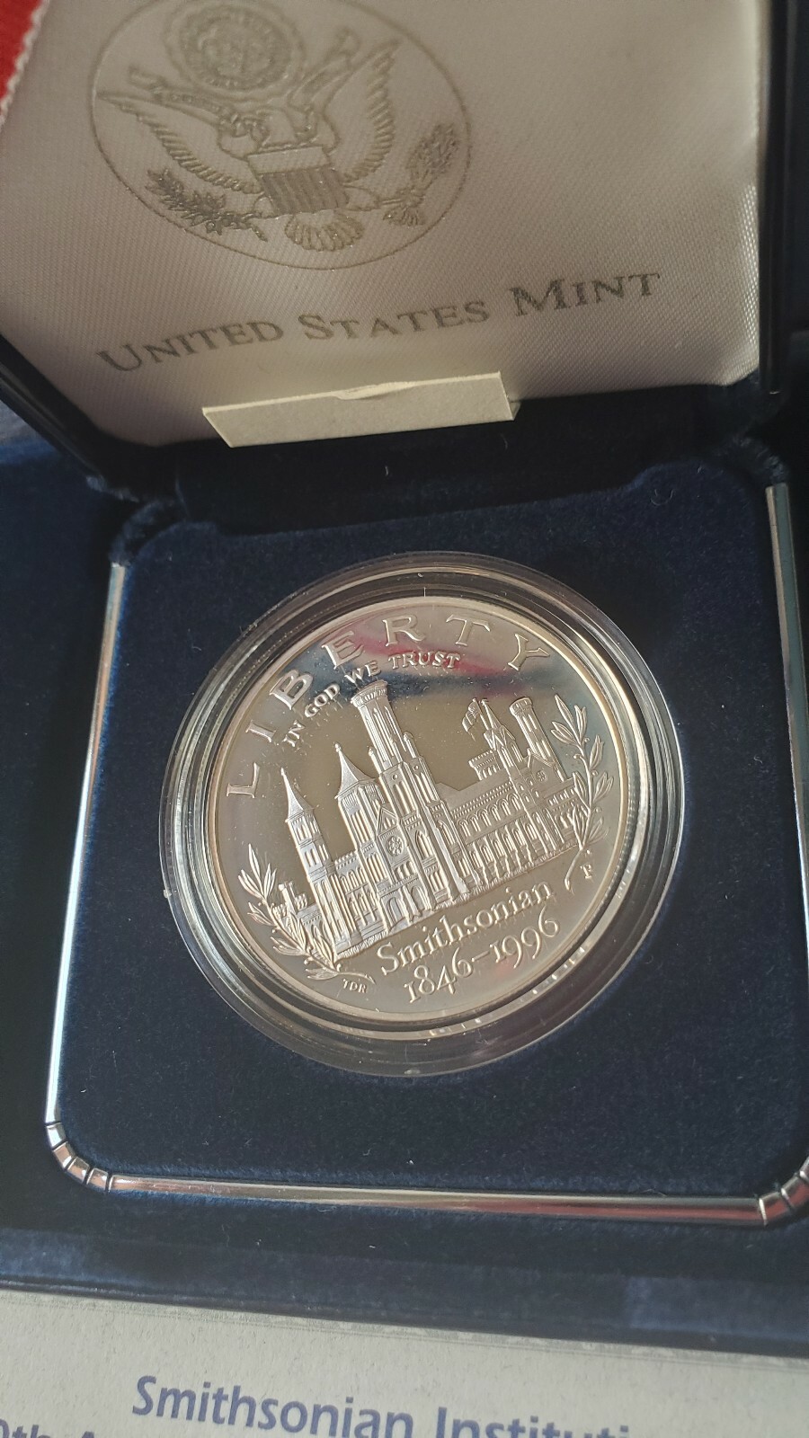 1996 P Silver Dollar Proof Coin SMITHSONIAN Institute 150th ...