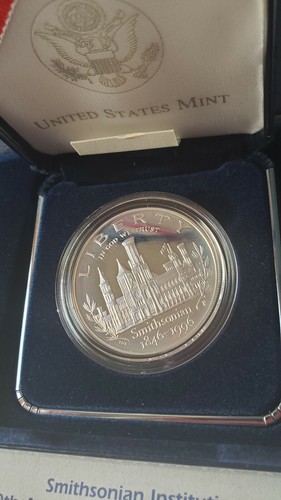 1996 P Silver Dollar Proof Coin SMITHSONIAN Institute 150th ...