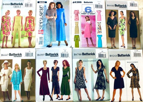 Butterick Pattern B4386 Size 8-14 Six Sew Easy Misses Petite Dresses ...