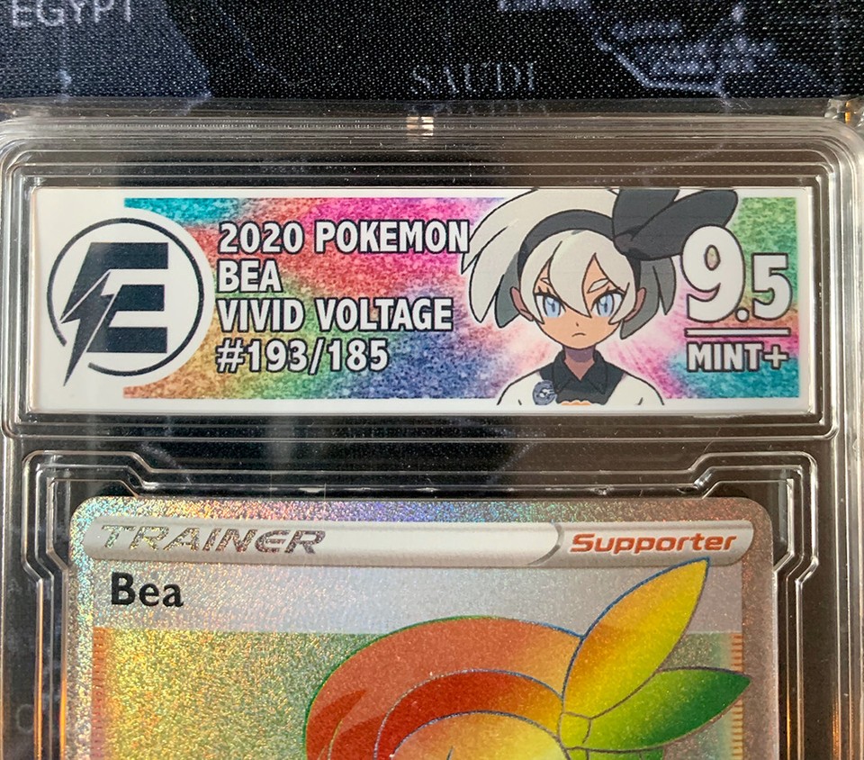 Pokemon Bea trainer Vivid Voltage 193/185 rainbow holo graded 9.5 mint ...