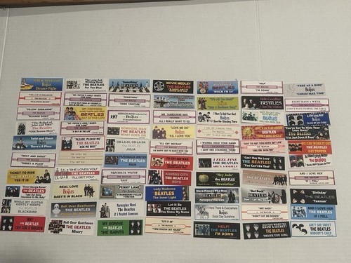 Vintage BEATLES Lot Of 70 JUKEBOX 45 RPM TITLE STRIP LABELS | eBay