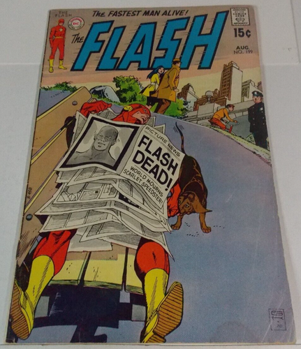 FLASH # 199 1970 both cover and art by GIL KANE with Vince Colletta ...