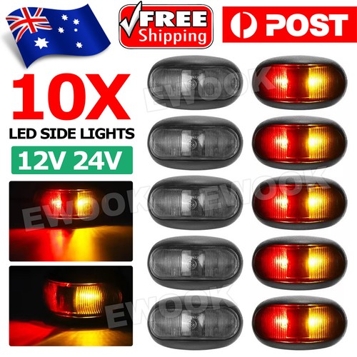 10X LED Amber Red Clearance Lights Side Marker Lamp Trailer Truck ...