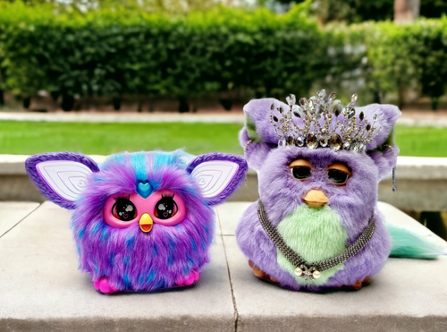 Purple furby 2023 emoto tronic interactive plush toy purple fur NEW IN ...