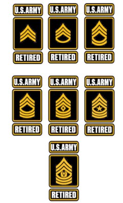 U.S Army Enlisted Ranks Vinyl Decal Sticker SGT/SSG/SFC/MSG/1SG/SGM/CSM ...