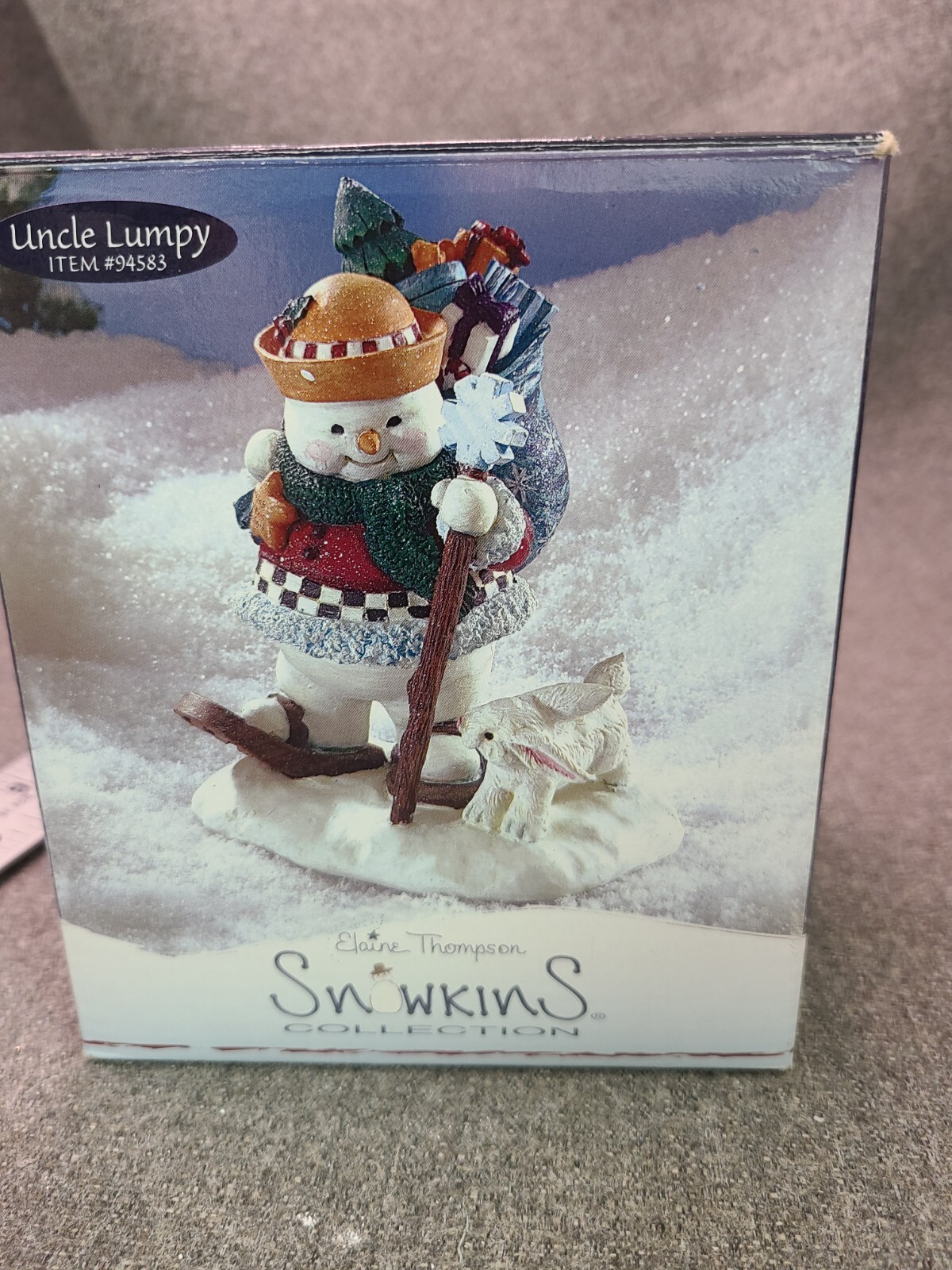 Elaine Thompson Snowkins Collection UNCLE LUMPY SCULPTED Snowman NIB | eBay