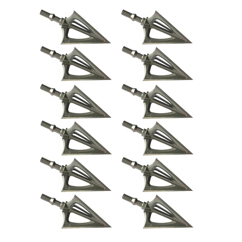 6/12pcs Archery Fixed 100Grain Broadhead Sharp ArrowHead Stainless ...