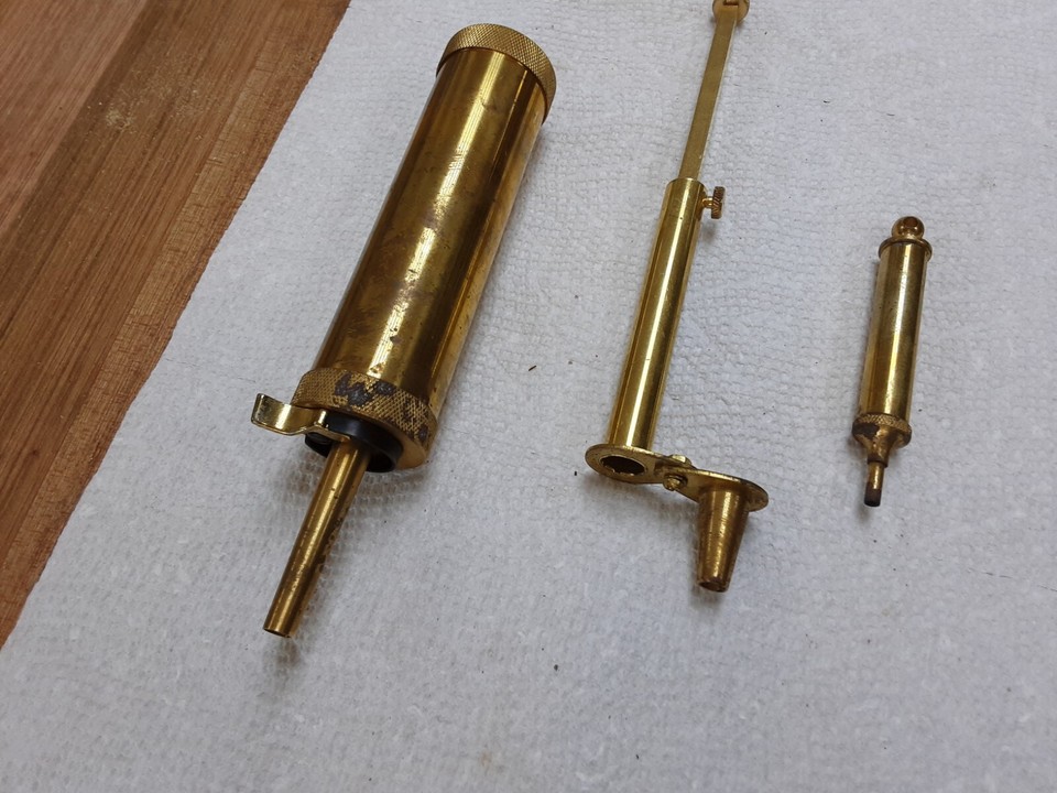 Black powder Round Flask and powder measure and flintlock powder flas ...