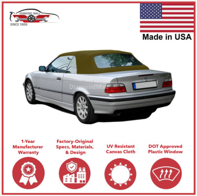Fits BMW E36 3-Series Convertible Soft Top 1994-99 BROWN CANVAS ...