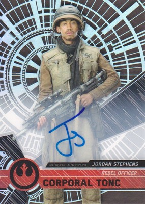 2017 Star Wars High Tek Autograph Card #77 Jordan Stephens as Corporal ...