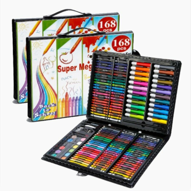 168pc Drawing Pen Art Set Kit Colored Pencils and Sketch Charcoal Tool ...
