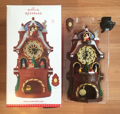 2017 HALLMARK KEEPSAKE SANTA CHRISTMAS CLOCK MAGIC LIGHT SOUND MOTION ...
