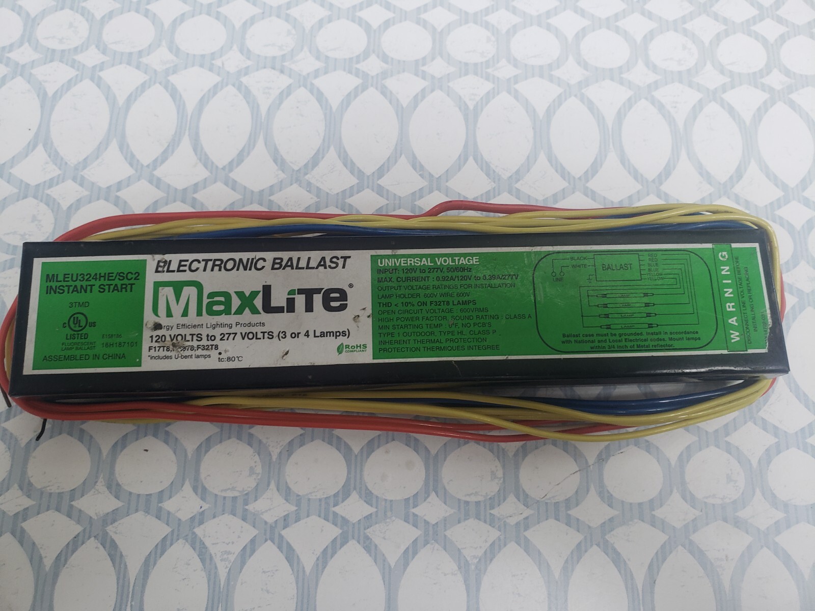 MAXLITE ELECTRONIC BALLAST MLEU324HE/SC2 120/277V (3 OR 4 LAMPS) | eBay