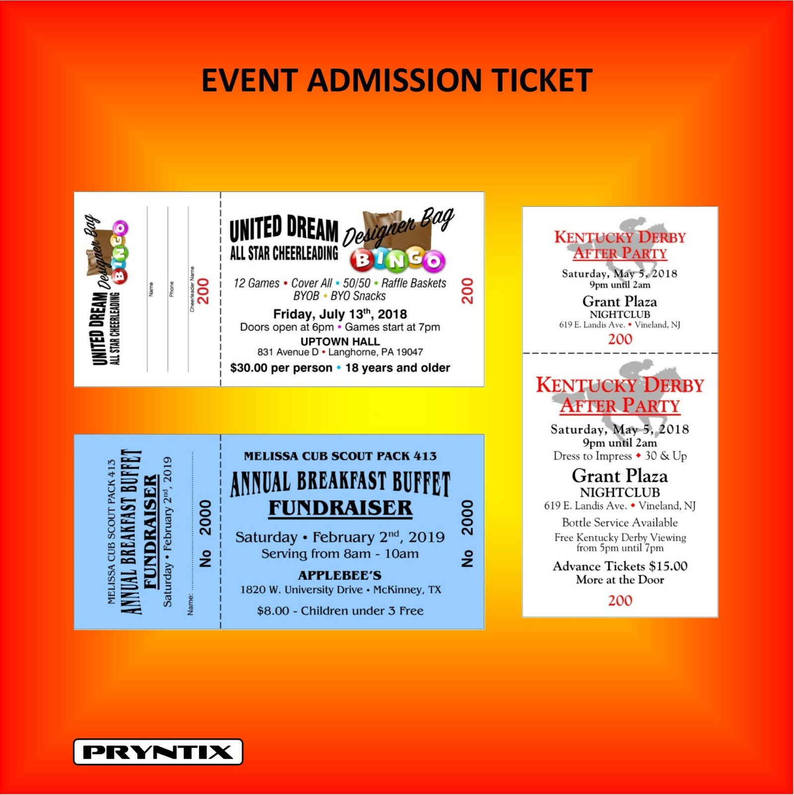 CUSTOM PRINTED RAFFLE TICKETS - Numbered & Perforated Card Stock | eBay