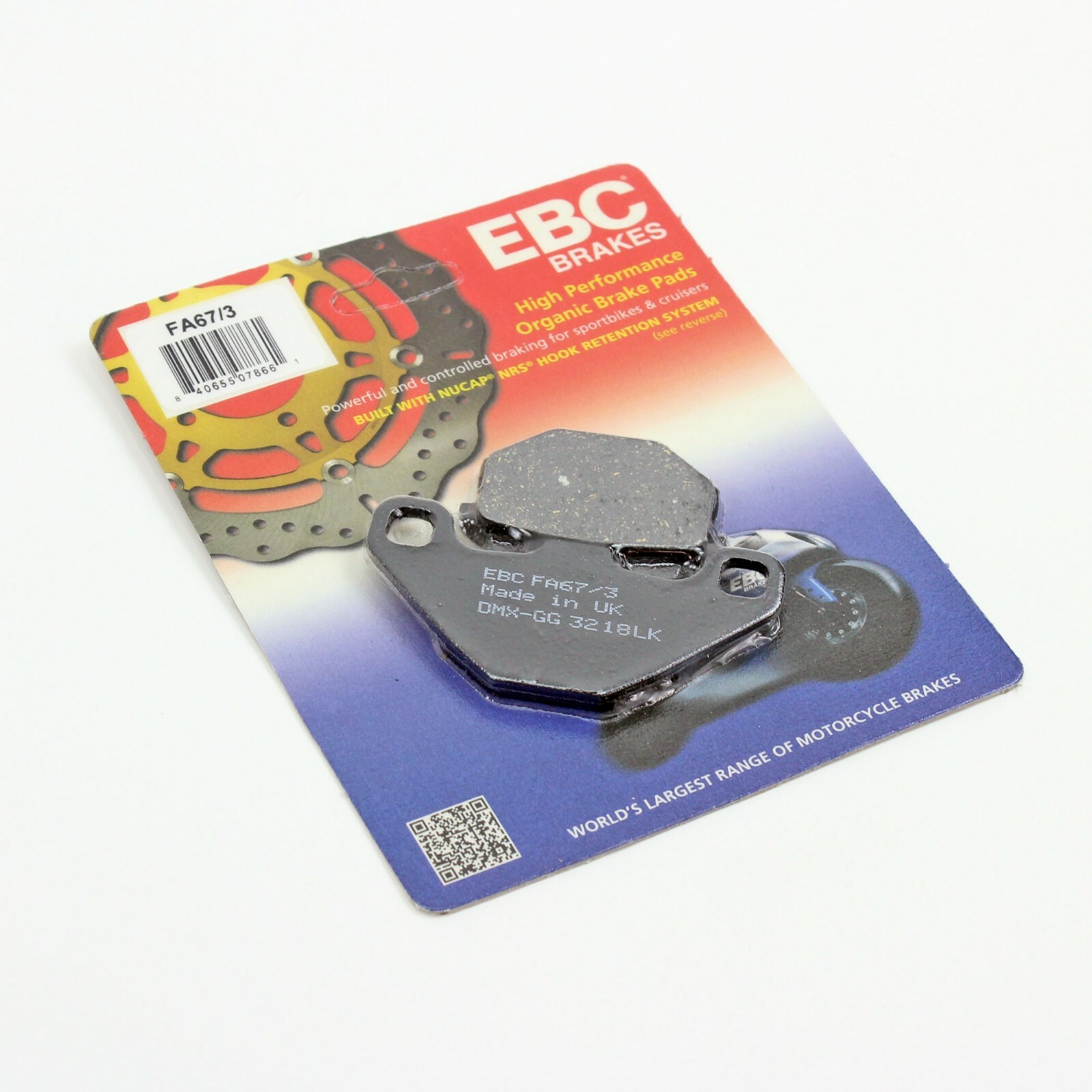 EBC FA67/3 Brake Pads - Organic High Perf Pads for Motorcycle - 1 Pair ...