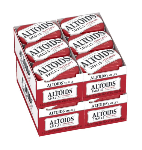 Altoids Smalls Sugar Free Mints, Peppermint 0.37 oz 36 ct 9perbox BB05 ...