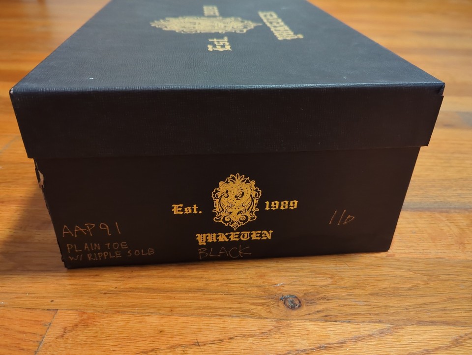 Yuketen Plain Toe w/Ripple Sole - Size 11 - Smooth Black Leather | eBay