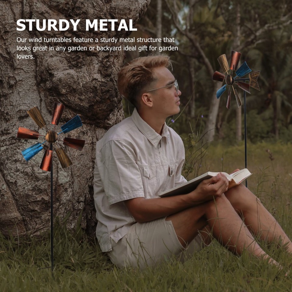 2 Pcs Garden Windmills Adornment Lawn Decoration Ornamental Backyard ...