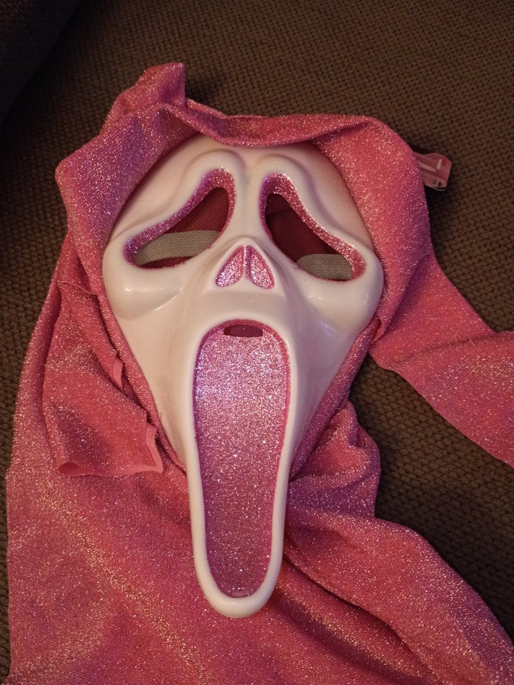 Scream Ghost Face Pink Glitter Mask Fun World Ghostface Halloween ...
