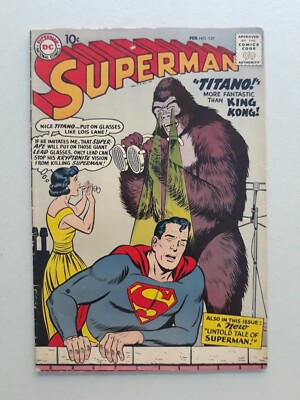 Superman 127 DC Comics 1st Titano The Super Ape 1959 | eBay