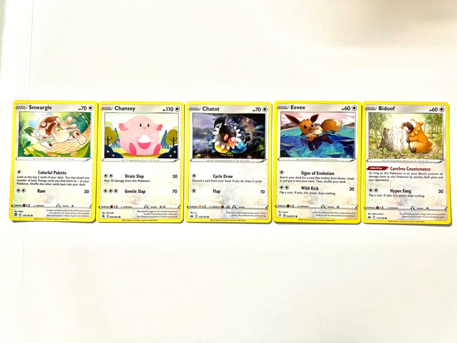 Pokémon TCG | COLORLESS | set of five collectables | high quality ...