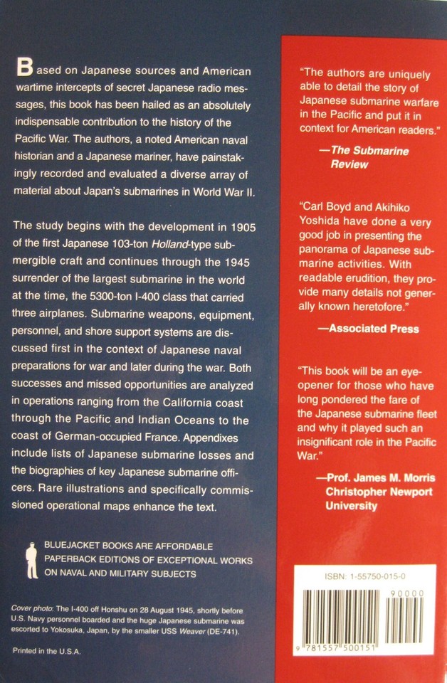 1st Edition JAPANESE SUBMARINE FORCE & WORLD WAR II Carl Boyd, Akihiko ...