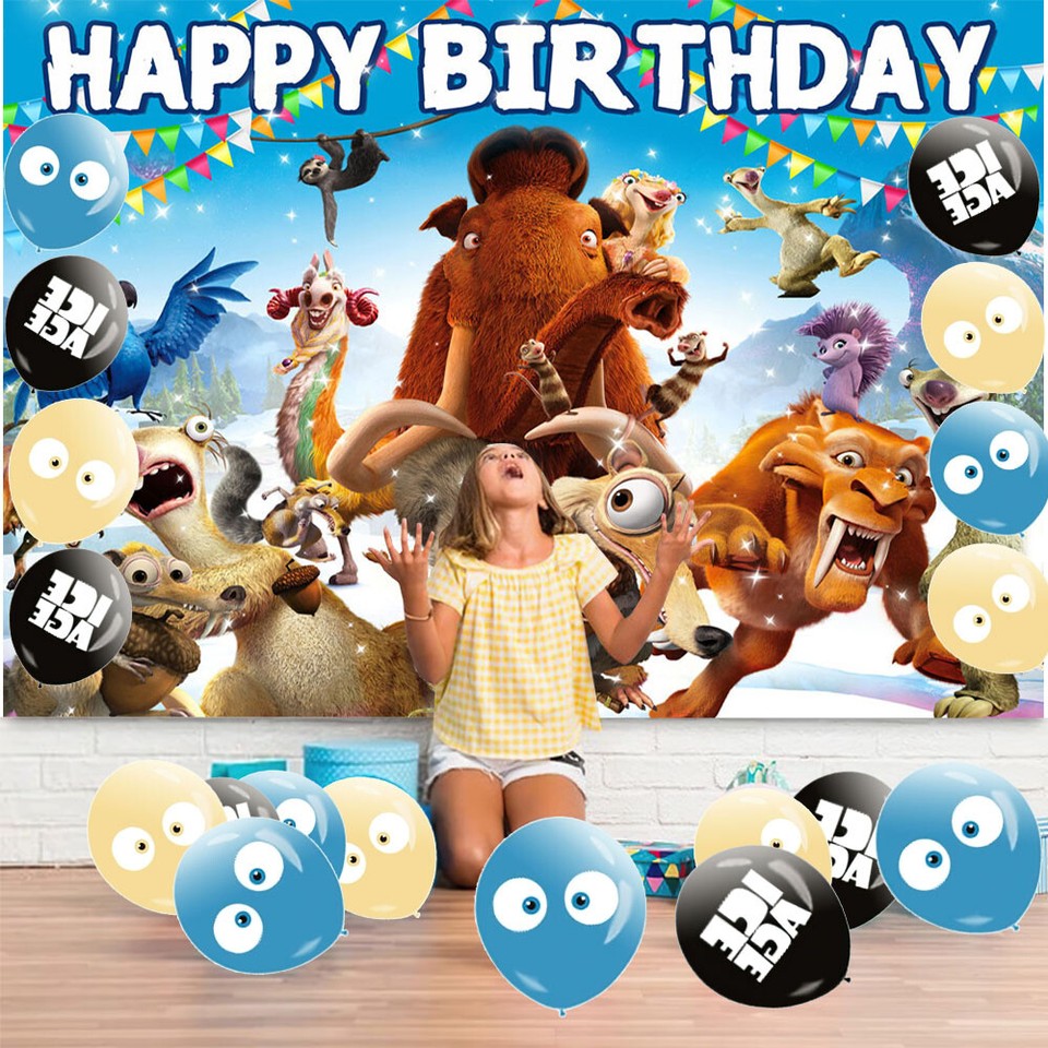 Ice Age Birthday Decoration Party Supplies Balloons Cake Toppers ...