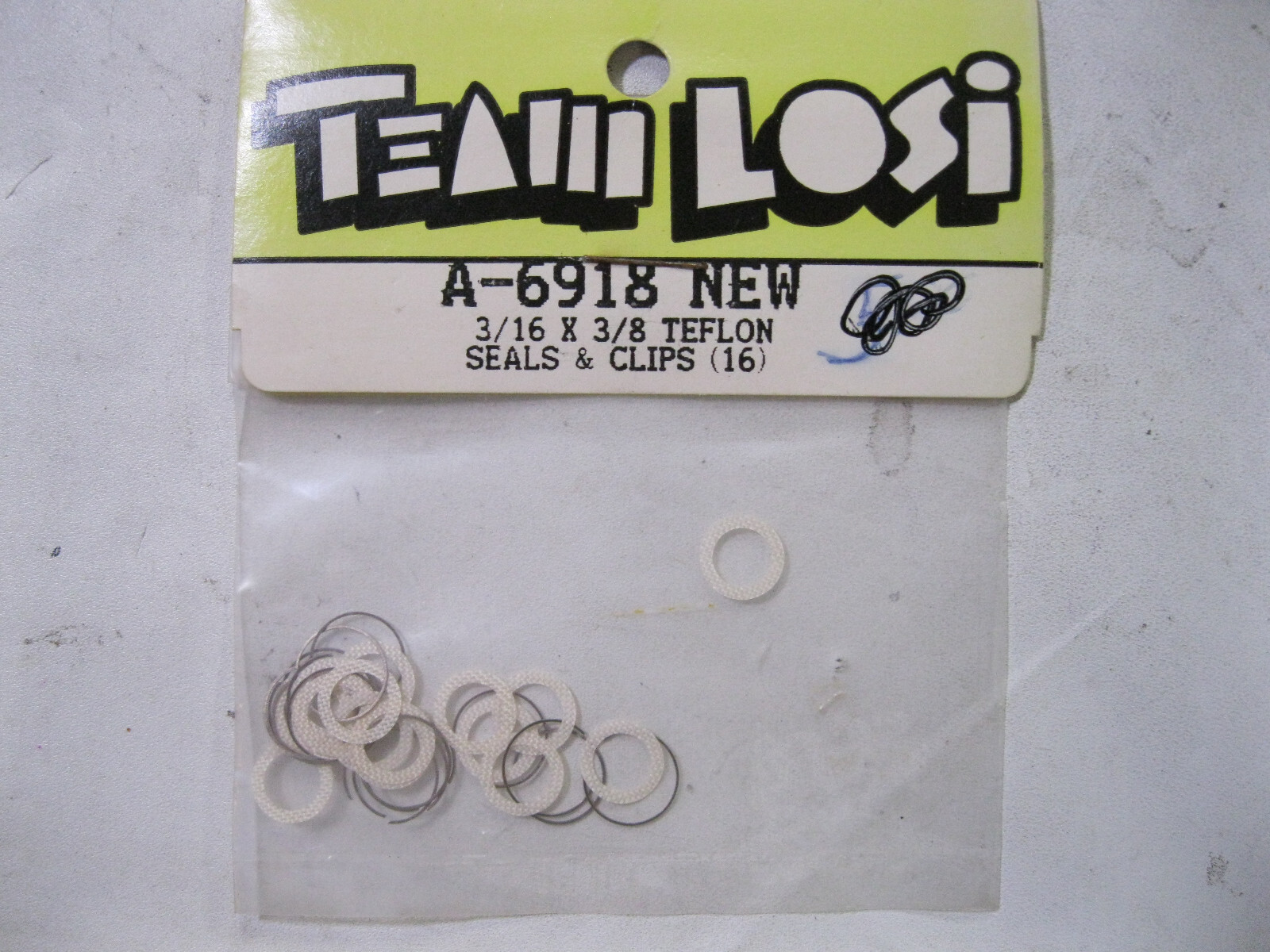 A-6918 Losi 3/16 x 3/8 Teflon Seals & Clips (16) LOSA6918 | eBay