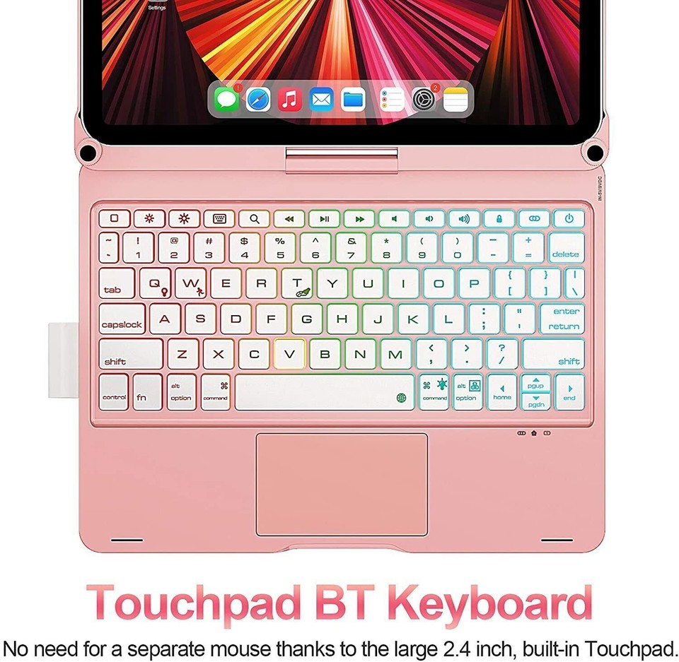 Touchpad Keyboard Case with Rotate For iPad Pro 11" 7/8/9/10th Gen Air ...
