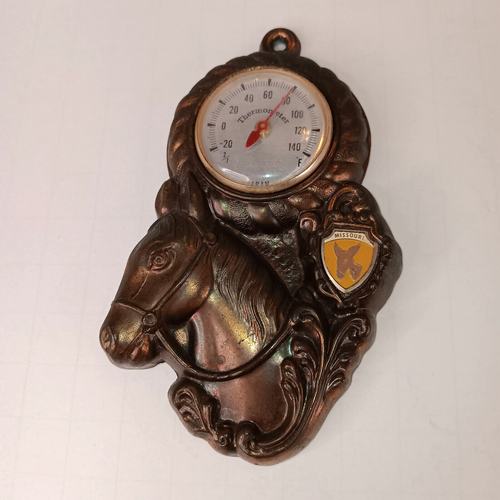 Vintage Copper Missouri Souvenir Horse Thermometer Metal Mule Kitschy ...