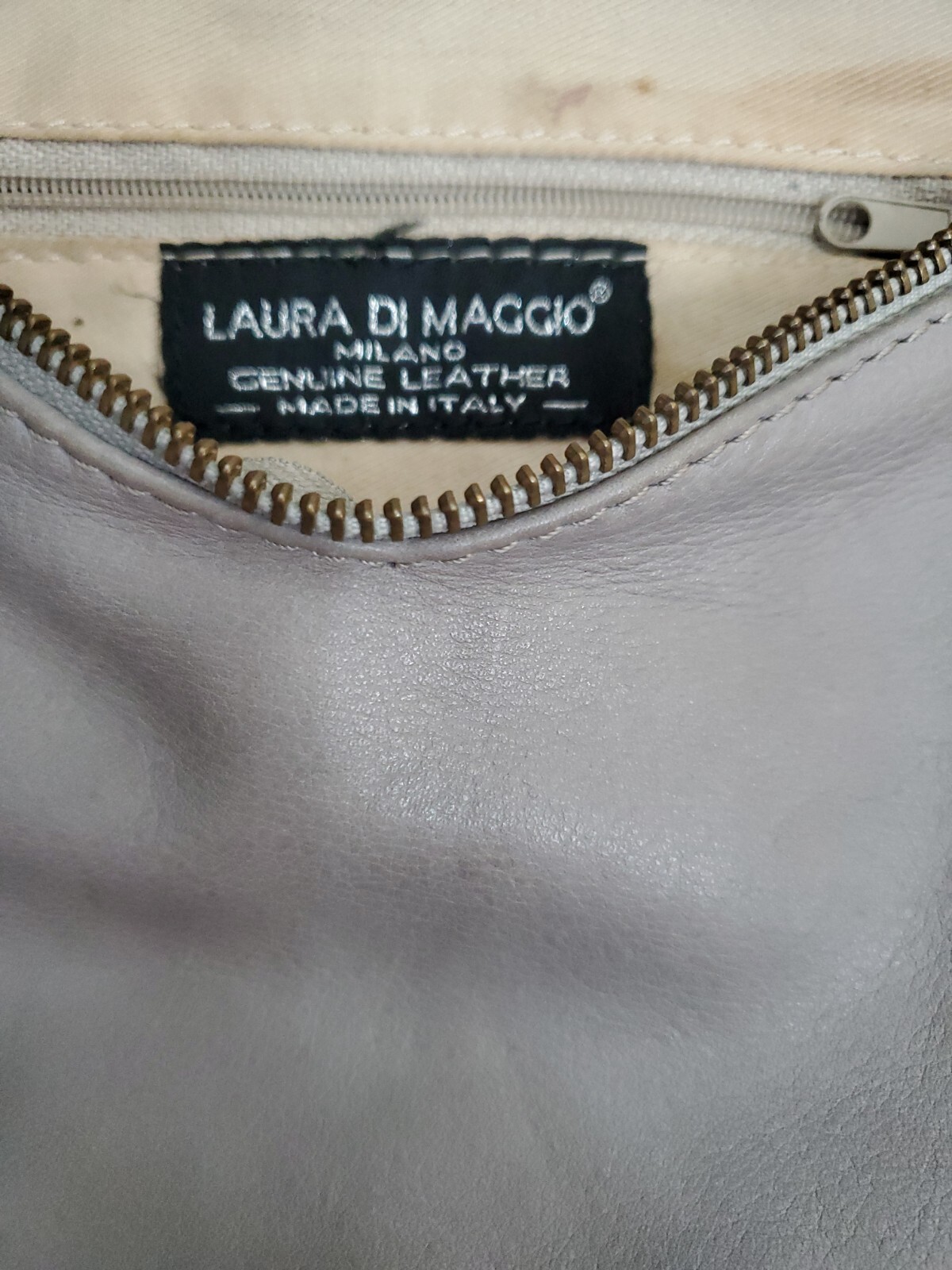 Laura Di Maggio Milano Crossbody Gray Leather Purse 11x7" Made In Italy ...