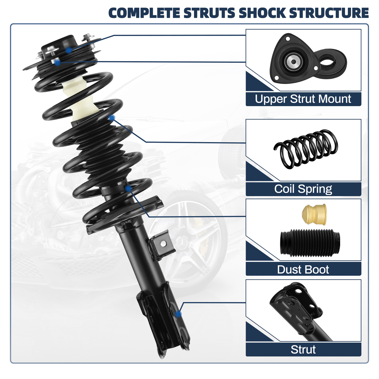 4x Front Struts & Coil Spring Rear Shocks For 2007-2010 Chevy Equinox ...