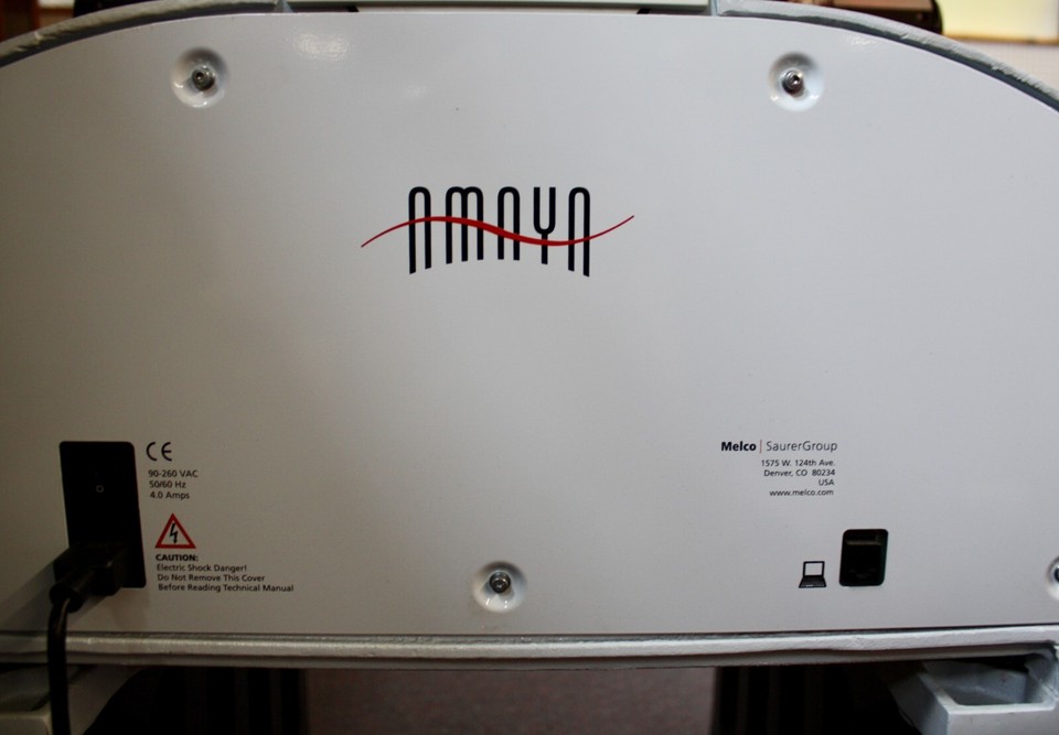 MELCO AMAYA “The Big Red” 16-Needle Embroidery Machine & Cart. Tested ...