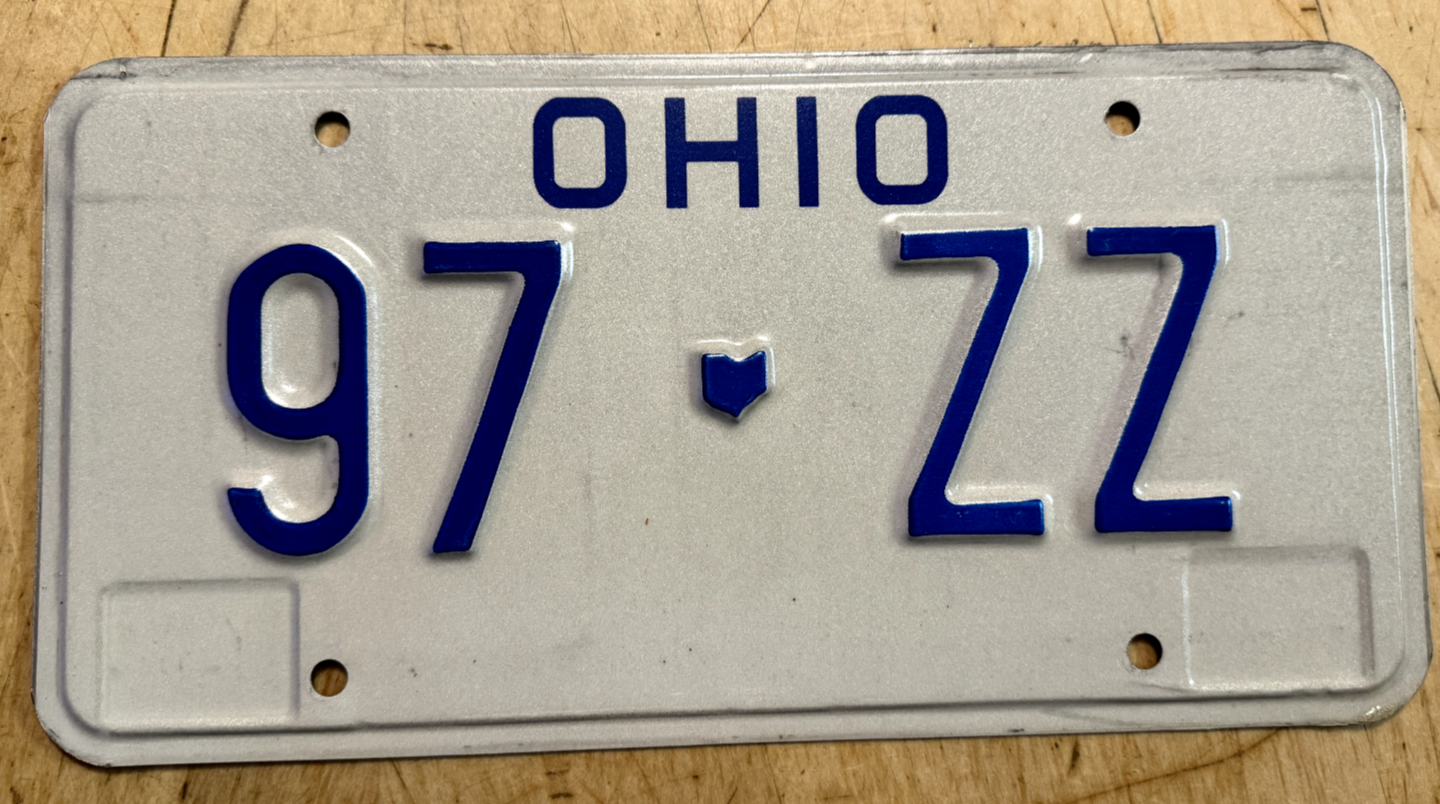 OHIO VANITY AUTO LICENSE PLATE " 97 ZZ " OH 1997 Z CAR DATSUN NISSAN ...