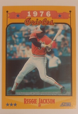 1988 Score Reggie Jackson 1976 Salute To Reggie Jackson #501 Baltimore ...