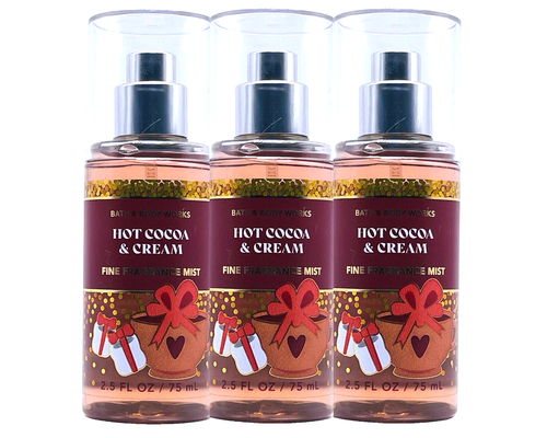 3 BATH & BODY WORKS HOT COCOA & CREAM FINE FRAGRANCE MIST BODY SPRAY 2. ...