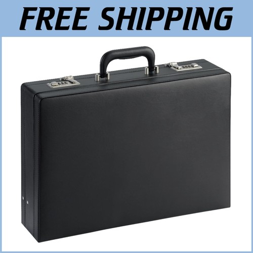 Sturdy Vinyl Briefcase: Secure Dual Lock, 7 Compartments & Stylish ...