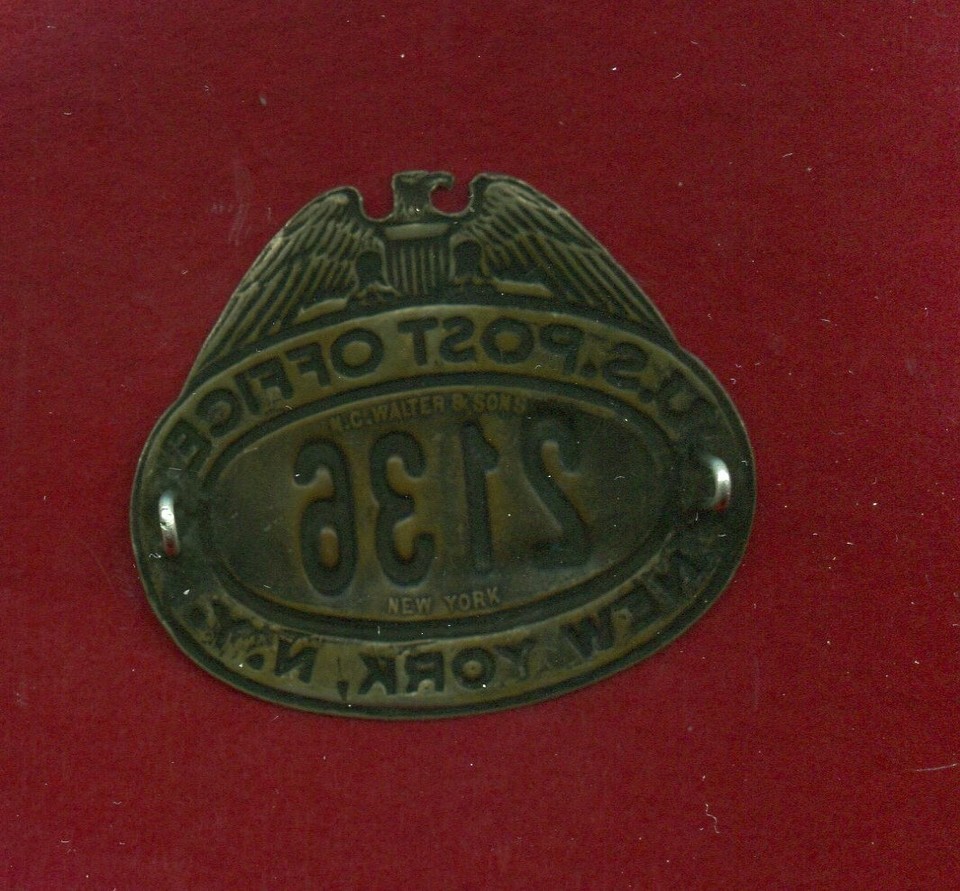 RARE EARLY US UNITED STATES NEW YORK ,NY CARRIER" BADGE - USPS POST ...